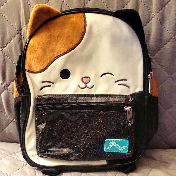 Squishmallows | Cat | Squishmallow Cat Backpack Black White Brown ...